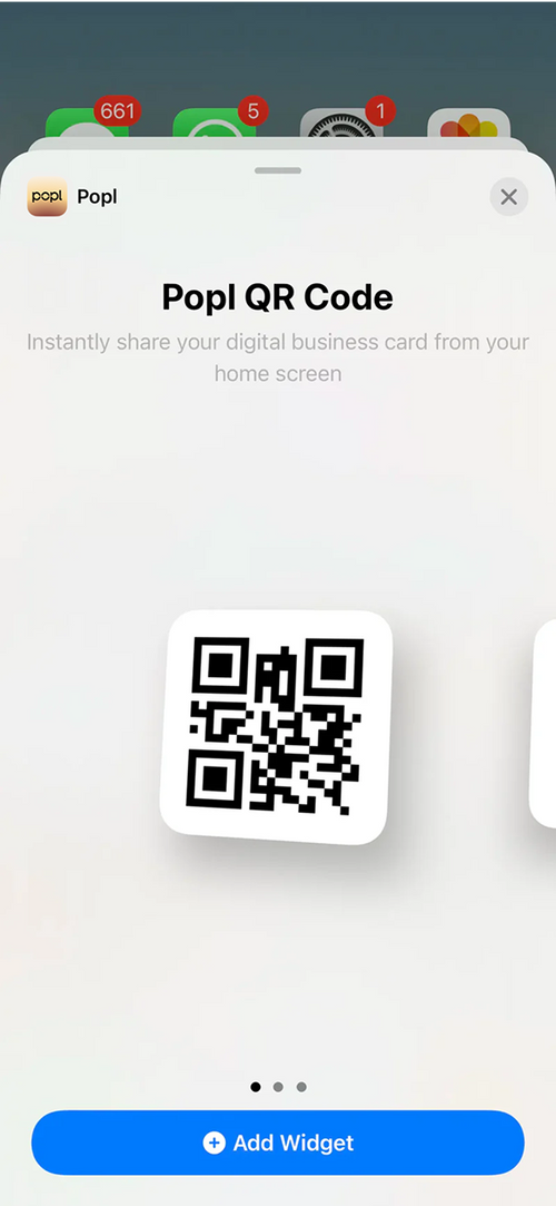 Popl Apple iOS Widget